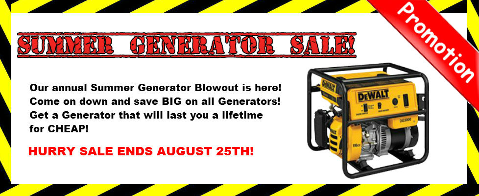 Summer generator Blowout promotion - Leal Rental